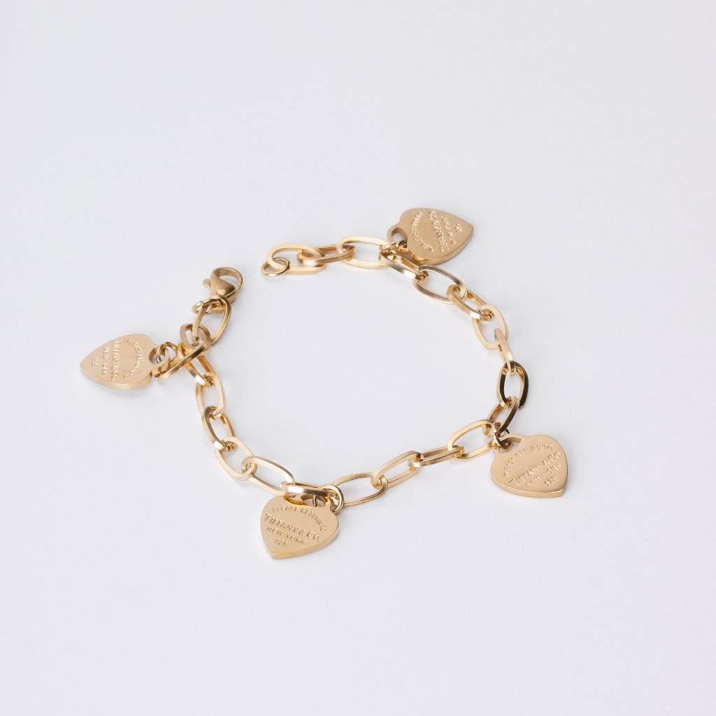 Tiff Heart Gold Bracelet – Olivia Manila