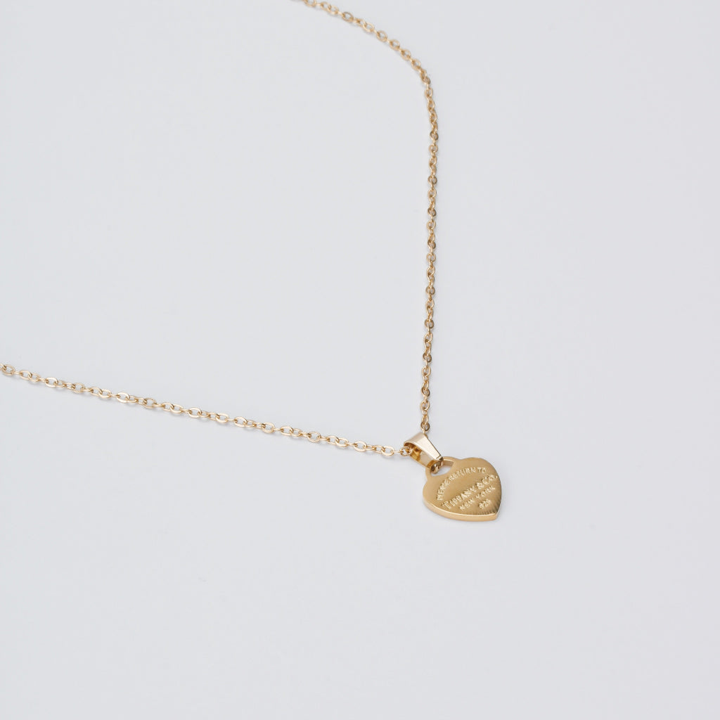 Tiff Heart Gold Necklace – Olivia Manila